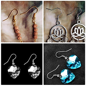 1200PCS 925 Sterling Silver Ear Wire Earrings Making Supplies Kit, Silver Hypoallergenic Earring Fish Hooks, Jump Rings Clear Silicone Earring Backs for DIY Jewelry Making (Silver and Gold)