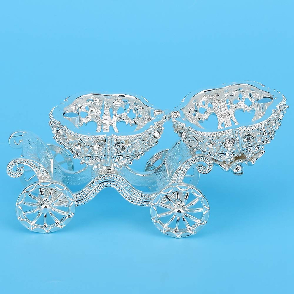 Rhinestone Crystal Pumpkin Carriage Trinket Box, Jewelry Box Gift Collectible Figurine Decorative Jewelry Display Holder Organizer