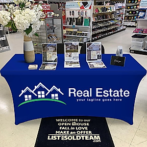 Custom Table Cloth with Business Logo Custom Tablecloth Custom Table Runner with Business Logo Promotional Items Your Logo Table Banner Sign Personalized Table Cloth (Rectangular Spandex 6 FT)