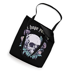 Pastel Goth Aesthetic Skull Mushrooms Edgy Alt E-girl Grunge Tote Bag