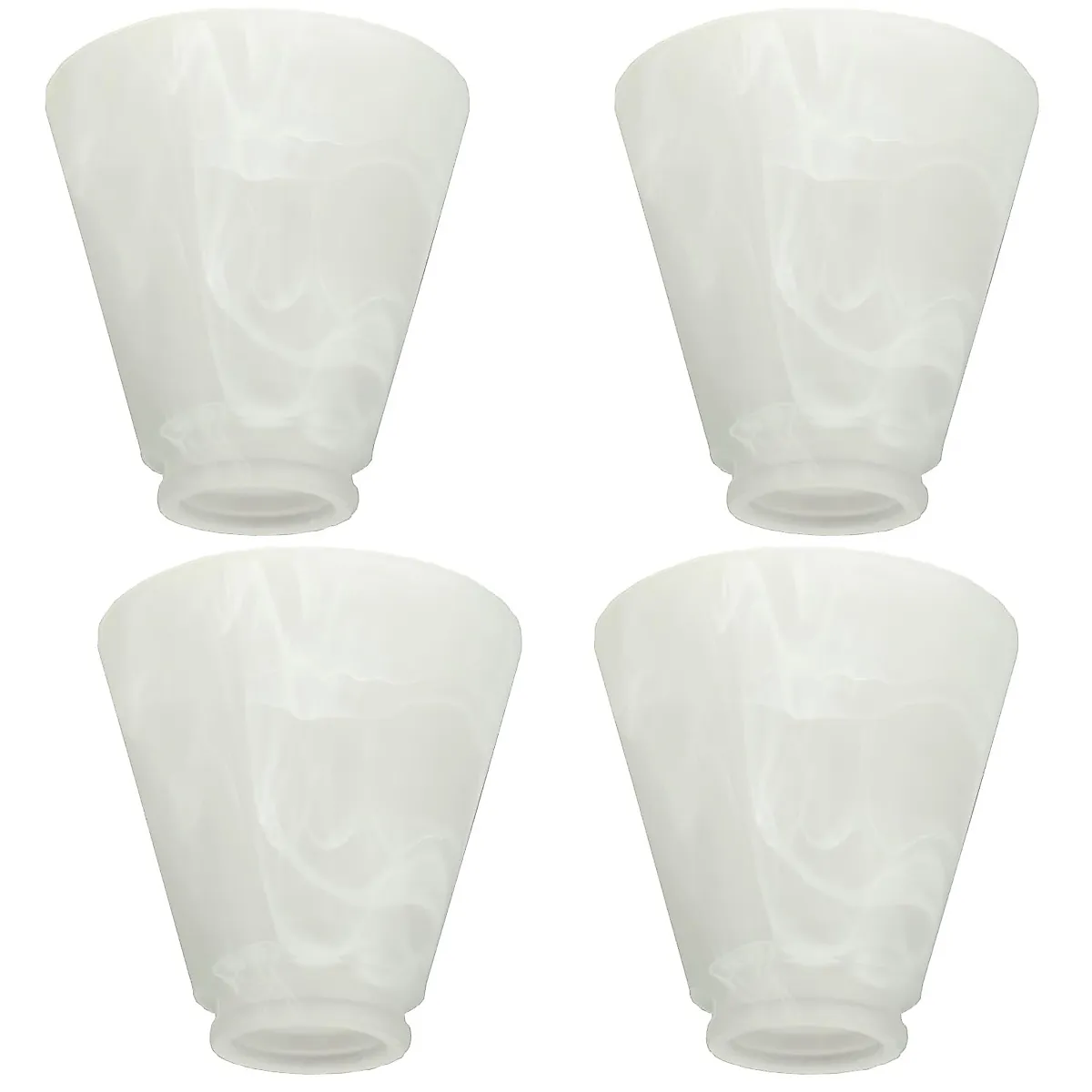 Pack of 4 Alabaster Transitional Style Shade, Transitional Style Replacement Glass Shade, XIDING Ceiling Fans Glass Shade, with Standard 2-1/8" Fitter Size, 4-4/5" high, 4-4/5" Diameter