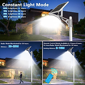 XRDZYXGS Solar Street Lights, 10000LM Parking Lot Light with Motion Sensor, Solar Street Lights Outdoor Waterproof Solar Flood Light Solar Street Lights Outdoor Dusk to Dawn, Solar Lamp for Road/Yard
