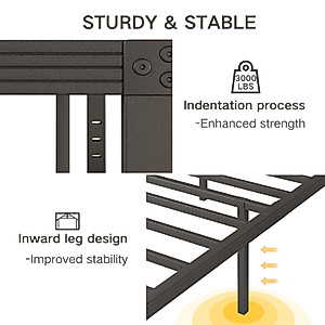 COMASACH 18 Inch Tall Metal Platform King Size Bed Frames with Maximum Storage, Anti-Slip Strengthen Support Mattress Foundation, Noise Free