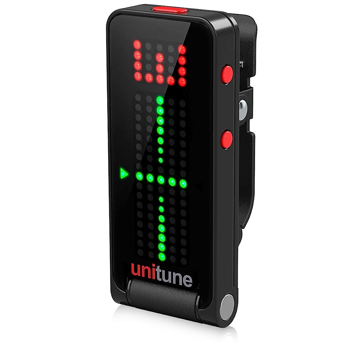 TC Electronic UNITUNE CLIP NOIR Headline Black Clip-On Tuner with Strobe and Chromatic Modes and 108 LED Matrix Display for Uncompromised Tuning Quality