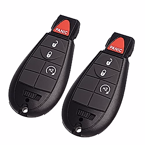 Key Fob Fobik Replacement Fits for Dodge Ram 1500 2013 2014 2015 2016 2017 2018 2019 2020 2021 2500 3500 4500 5500 2013-2018 Pickup Truck Keyless Entry Remote Start Control GQ4-53T 4B Set of 2