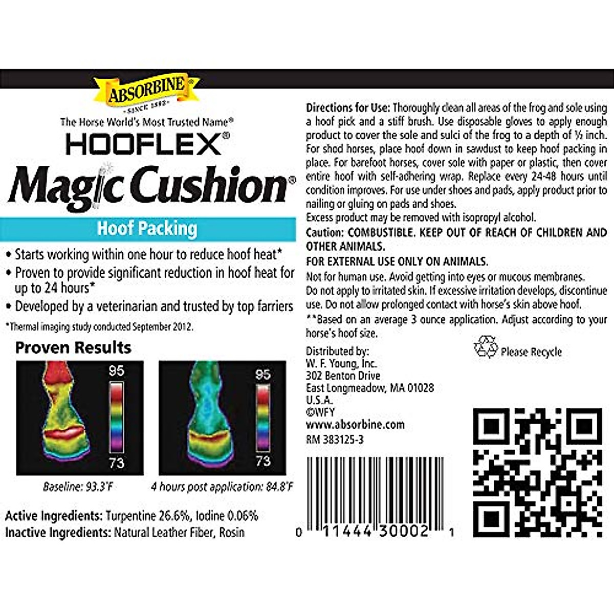 Absorbine Hooflex Magic Cushion, Veterinary Formulated Fast-Acting Relief, Reduce Hoof Heat for up to 24 Hours, 2 lb Tub
