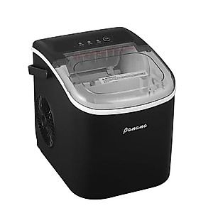 Panana Countertop Ice Makers,Automatic Clean,Portable Ice Maker 9 Bullet Ice Ready in 7-12min,26.5lbs/24H,for Home/Kitchen/Office/Party,Black
