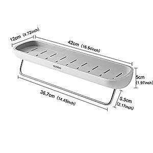 Guanniao Floating Shelves Bathroom Shelf Organizer Wall Mounted Shampoo Spices Shower Storage Rack Holder Bathroom Accessories (Classic Grey)