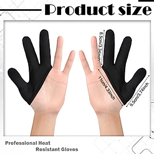 LOYIM 2 Pcs Heat Resistant Gloves for Hair Styling Curling Wand Glove 3 Finger Reusable Heat Gloves Dye Heat Protector Glove Mittens Protection Gloves for Barber Straightening