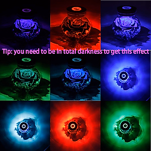 roliys Preserved Real Roses with Colorful Mood Light Wishing Bottle, Eternal Rose，Never Withered Flowers, Table Decor,Christmas Anniversary Valentine's, Blue 4.3inch, 1pcs