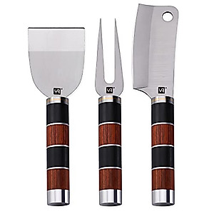 yq 3 Pieces Cheese Knives Set for Charcuterie Boards,Colorful Wooden Handle Cheese Knife Set for Soft Hard Cheeses,Parmesan Knife Cheese Cutter Serving Fork,Gift Box