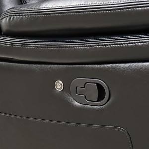 Verfur Faxu Leather Reclining Sectional Consoles and 4 Cupholders,Maunal Motion LED Stripes,Symmetrical Corner Sofa & Couches Curve Home Theater Furniture, Black