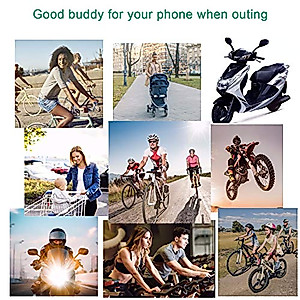 ihens5 Bike Phone Mount, Motorcycle & Mountain Bike Handlebar Phone Mount Bicycle Golf Cart Stroller Cell Phone Holder with Rubber Strap 360 Degrees Rotate for iPhone X 8 7 6 6s Plus Samsung (Green)