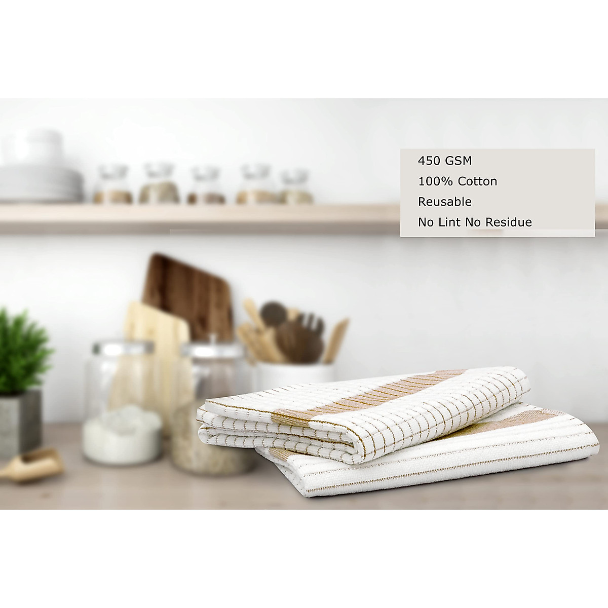 COTTON CRAFT Amazing Kitchen Towels - 8 Pack Reusable Terry Towel - 100% Cotton European Waffle Pantry Bar Cleaning Cloth Towel - Quick Dry Low Lint Soft Absorbent Dish Towels - Large 20 x 30 - Linen