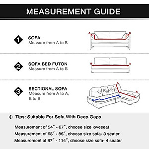 Lamberia Printed Sofa Cover Stretch Couch Cover Sofa Slipcovers for 3 Cushion Couch with Two Pillow Cases (3 Seater, New Blooming Flower)