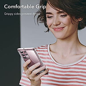 ESR Metal Kickstand Case Compatible with Samsung Galaxy S22 Ultra (6.8 Inch) (2022), Versatile Patented Kickstand, Crystal Clear Scratch-Resistant Back Cover, Clear