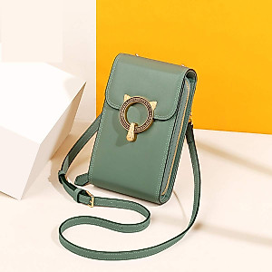 iFOXER Mini Crossbody Bags for Women, Genuine Leather Phone Purses with Credit Card Slots Ladies Small Shoulder Bags with Zip Around