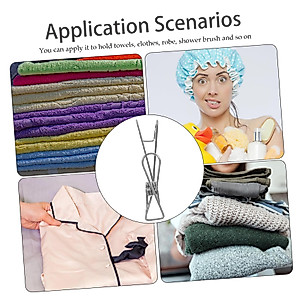 ABOOFAN 48 Pcs Golden Hook Over Door Hanger Towel Racks Bathroom Rack Towel Hanger for Bathroom Tail Wire Over Door Towel Rack Bathroom Towel Rack On The Door Towel Clip Stainless Steel