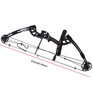 30-60lbs Battleship Compound Bow and 12Pcs Arrows for Adults and Teens, Hunting Bow Youth Compound Bow Hunting Set, 24"-29.5" Draw Distance, Up to IBO 310 fps, USA Stock