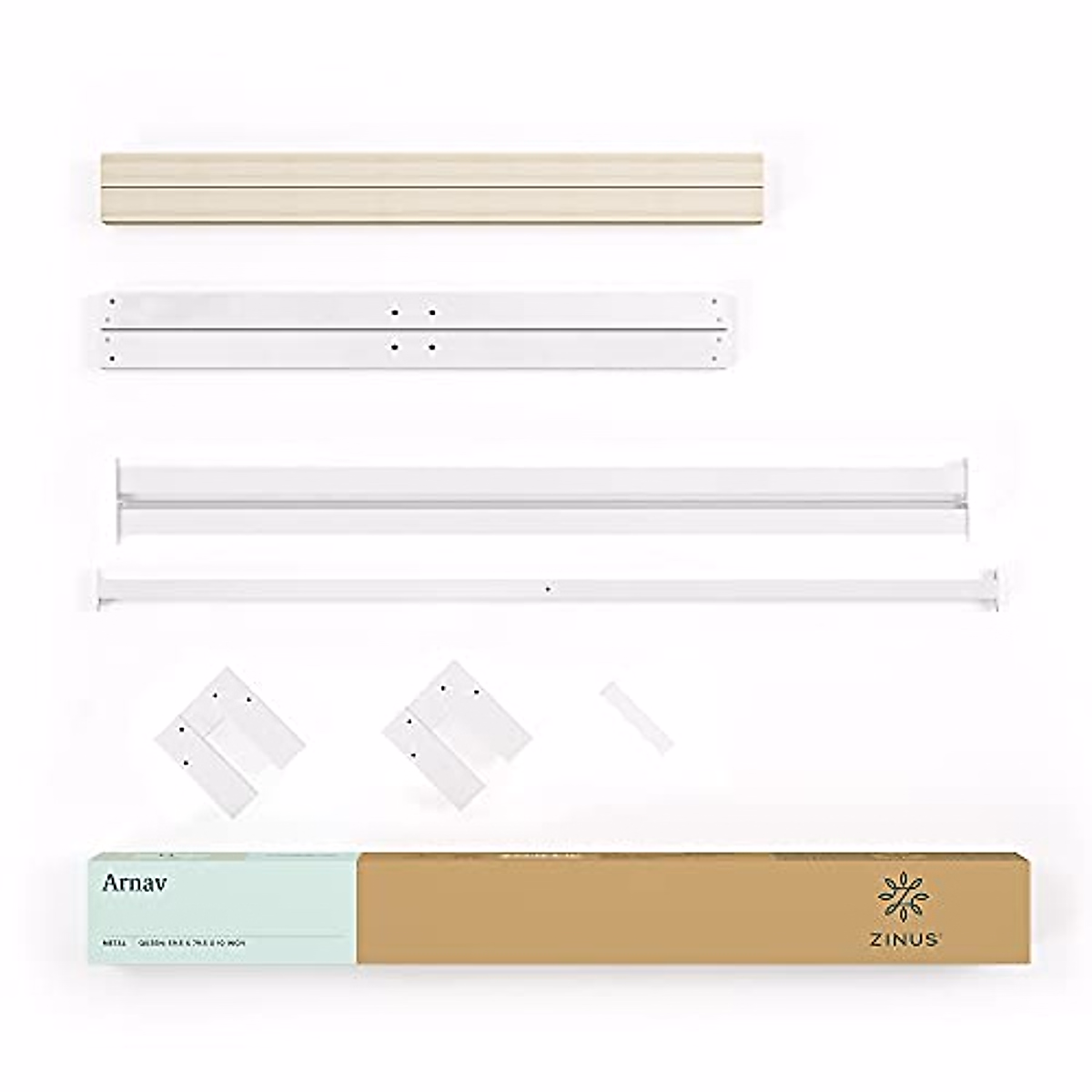 ZINUS Arnav Metal Platform Bed Frame, Wood Slat Support, No Box Spring Needed, Easy Assembly, White, Twin