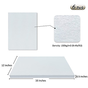 TroyStudio Thickened Acoustic Panels, 16 x 12 x 0.5 Inches Pack of 6 Felt Wall Decor Tiles Sound Absorbing Board, Noise Reverb Echo Dampening Soundproof Padding for Door Music Recording Home Studio