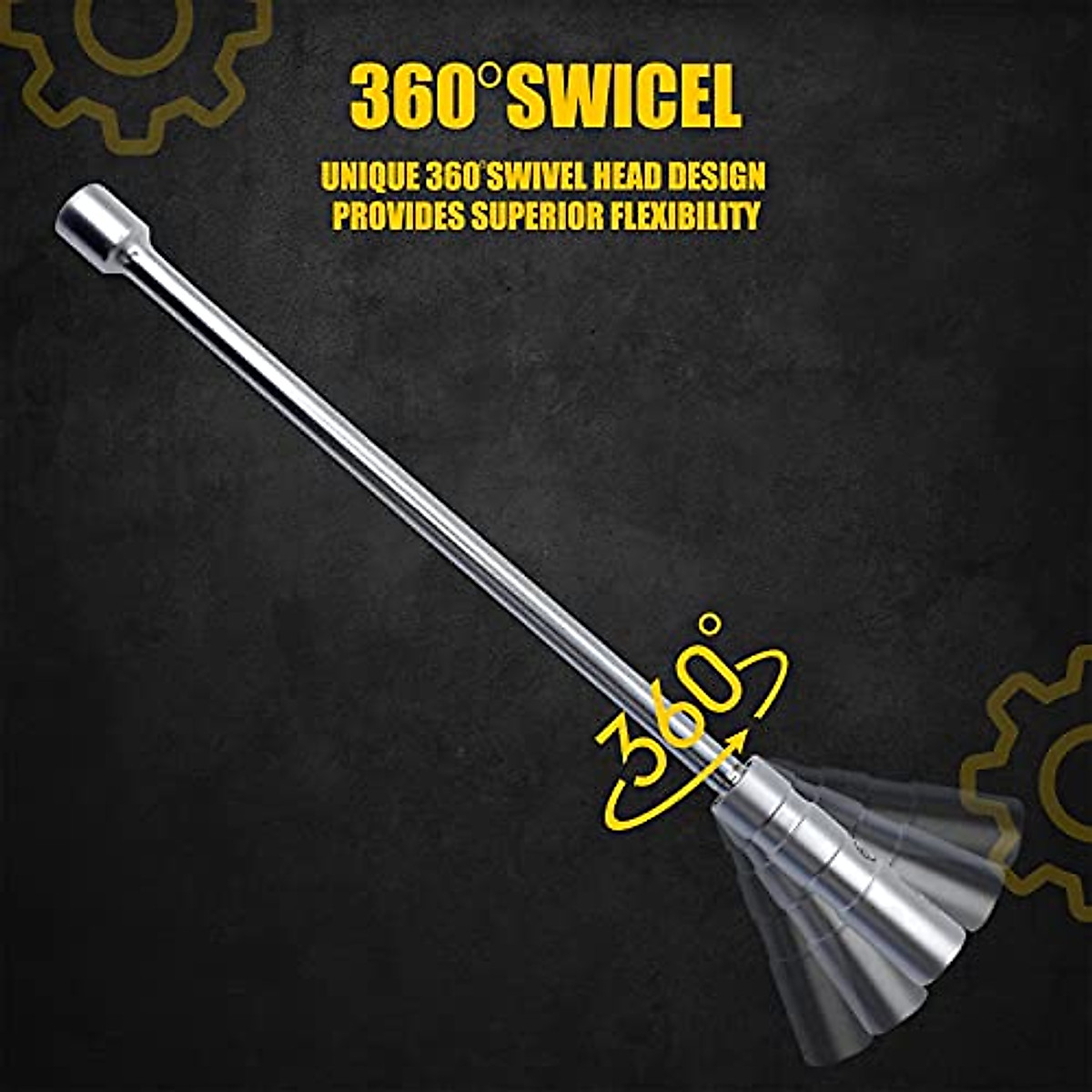 LOGOL 14mm Swivel Magnetic Spark Plug Socket,3/8-Inch Drive x 12" Total Length,12-Point Thin Wall Socket With Enhanced Magnetic Design for BMW,Mini,Nissan and More