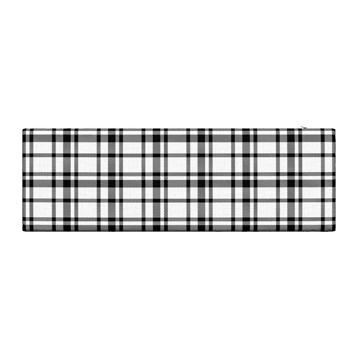Ambesonne Plaid Bench Cushion for Kitchen & Bedroom Tartan Pattern Graphic Grid Art Design with Traditional Influences Standard Size Foam Pad and Decorative Fabric Cover 45" x 15" x 2" Charcoal White