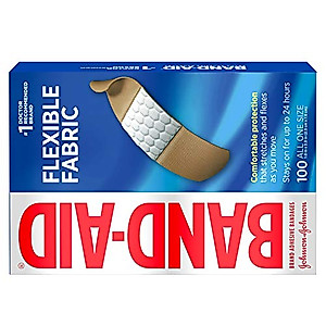 Band-Aid Brand Flexible Fabric Adhesive Bandages for Wound Care and First Aid, All One Size, 100 Count