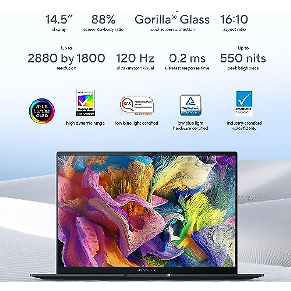 ASUS Zenbook 14.5" 2.8K(2880 x 1800) 120Hz OLED Laptop | EVO 12-Core i5-13500H | 100% DCI-P3 Pantone | WiFi 6E | 2X Thunderbolt 4 | Widnows 11 Home | w/HDMI (8GB LPDDR5 RAM | 1TB PCIe SSD)