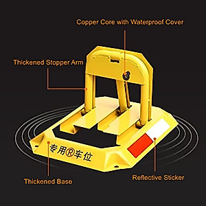 GOYUWEN Parking Lock Folding Parking Barrier, Manual Parking Space Lock with Keys for Garage, Street, Private Area (Manual Parking Lock)
