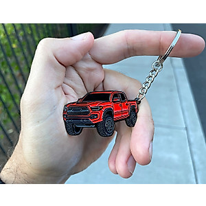 FOUR WHEEL BEAST Tacoma Keychain - Tacoma Accessories 2016-2022 mods - Pro Sport Off Road Cool PRO Key Chain Fob Cover - 3rd gen off road Toy Truck (Red)