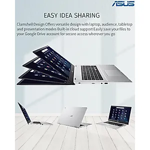 ASUS Chromebook Business Laptop, 17.3" FHD Widescreen Slim-Bezel, Intel Celeron N4500, Chrome OS, 4GB RAM, 64GB eMMC, Wi-Fi 6, Type-C, Intel UHD Graphics, Long Battery Life, Durlyfish