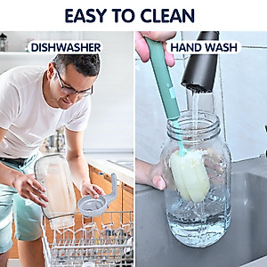 SCIDEA Glass Pitchers with Lid, Set of 2, 64OZ Leak-Proof Airtight Mason Jars, Wide Mouth Water Jugs for Cold Brew Coffee, Iced tea, Milk, Food Storage, Sun Tea Jar.