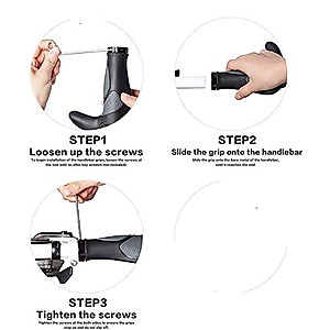 ITODA Rubber Bicycle Handlebar Grips, Non-Slip Bike Handle Mountain Bike Holding Grips Shock Resistance Absorbent Comfortable Bike Accessories for 22mm Handlebar