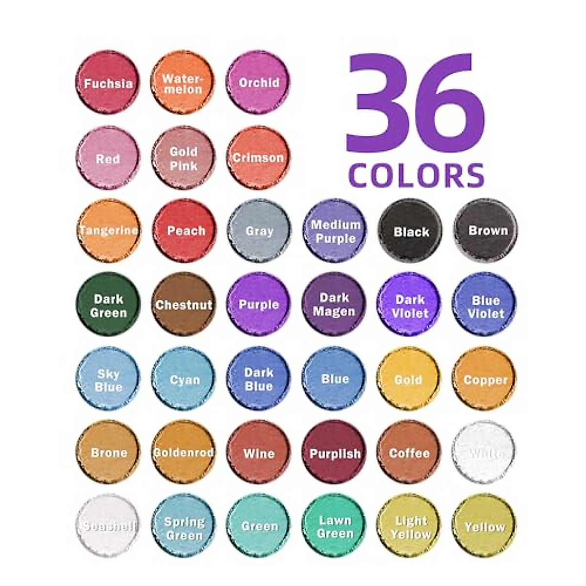 LET'S RESIN 36 Colors Mica Powder, Mica Pigment Powder for Epoxy Resin/UV Resin, Natural Colorant Dye for Soap/Candle Making, Lip Gloss,Nail Polish, Slime and Bath Bomb