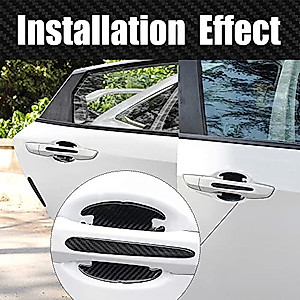 Carbon Fiber Car Door Handle Stickers Protector, Door Side Paint Protection, Door Handle Scratch-Resistant Carbon Fiber Protective Film, Universal Car Accessories for All Cars