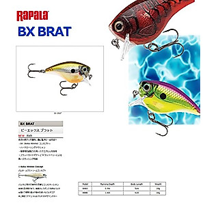 Rapala Balsa Xtreme Brat Hard Bait Lure, Freshwater, Size 03, 2" Length, 3' Depth, 3/8 oz, Homer's Buddy, Package of 1 (BXB03HOB)
