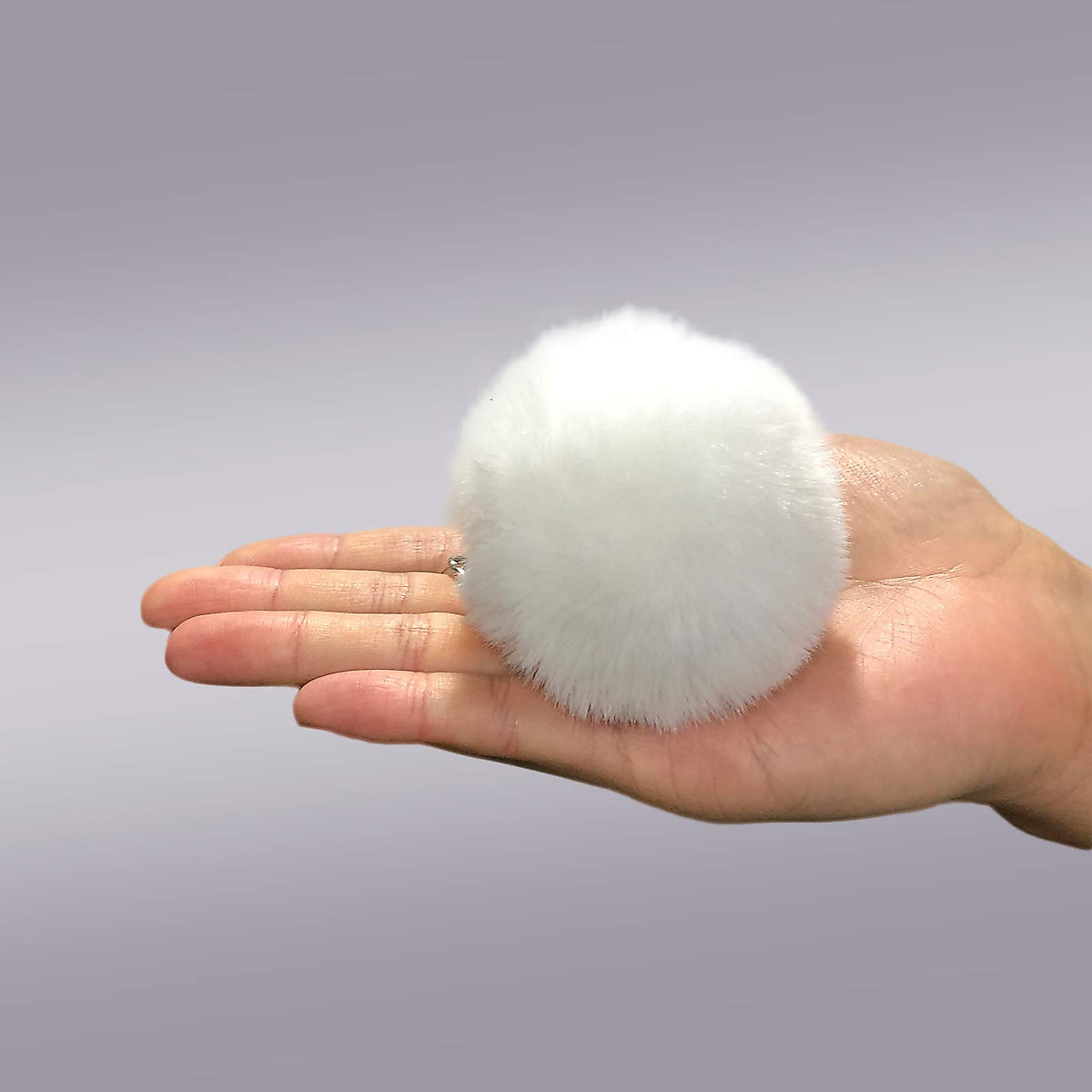 Cityelf Cute Faux Rabbit Fur Ball Pom Pom Keychain Car Key Ring Handbag Tote Bag Pendant Purse Charm (white)