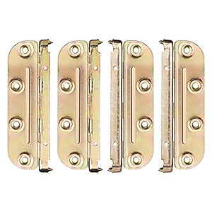 XIANEWS Surface Mounted Bed Rail Brackets-Bed Frame Hardware for Wood Bed Frame Headboards Footboards - Set of 4 (Screws Included)