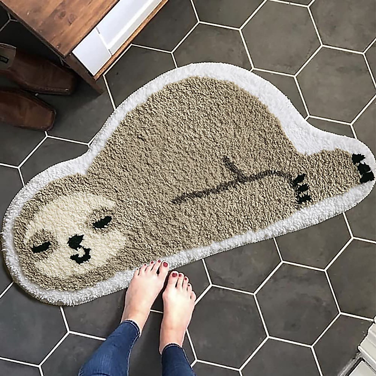 WAYUTO Sloth Bedroom Area Rug Cartoon - Kitchen Throw Rug Bathroom Area Rug Floor Runner Mat Water-Absorbent Quick-Drying Carpet Floor Mat for Home Decoration