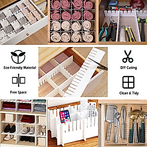 Shelf Liner, Raydior Drawer Liner Non-Slip Washable, 12in×20Ft Cabinet Liner Non-Adhesive Shelf Liners for Kitchen Cabinets, Wire Shelves, Refrigerator Liners Come with 6pcs Drawer Divider (Clear)