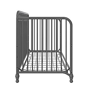 Little Seeds Raven 3-in-1 Convertible Metal Crib, JMPA Certified, Gray