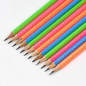 WEIBO Bear Claw Pencils (Pack Of 12) - Fat, Thick, Strong, Triangular Grip Pencils, Graphite, HB Lead With Eraser - Suitable For Kids, Art, Drawing, Drafting, Sketching & Shading (XL)