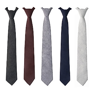 HOULIFE Ties for Men, Solid Mens Tie, Cotton Stripe Skinny Ties for Men, Slim Men’s Neckties for Wedding Party