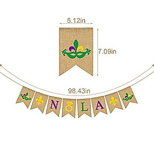 Rainlemon Jute Burlap Nola Banner Mardi Gras Bachelorette Party Hen Party Garland Decoration Supply