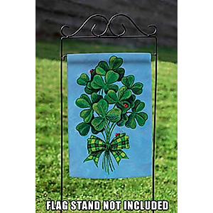Toland Home Garden 112589 Shamrock Bouquet St Patricks Day Flag 12x18 Inch Double Sided St Patricks Day Garden Flag for Outdoor House St Pats Flag Yard Decoration