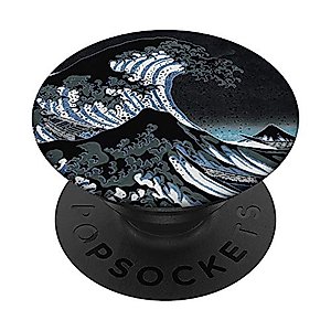 Famous Vintage Japanese Art "The Great Wave" Remix Stylish PopSockets PopGrip: Swappable Grip for Phones & Tablets