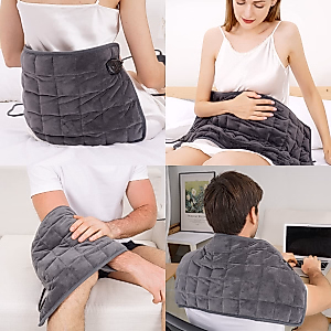 Electric Heating Pad for Back Pain, Cramps, Arthritis Relief, Far Infrared Fast Heated Pad with Moist & Dry Heat Therapy, 8 Heat Settings with Auto-Off (XA-05)
