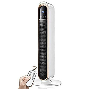 Outdoor Garden Heater Oscillating PTC Ceramic Heater - Remote Control Upright Heater Internal Oscillation 12 Hour Timer & 2 Heat Settings Thermostat and Safety Cut-Off Patio Heater