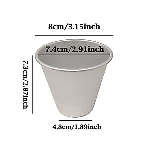 Honbay 6PCS Aluminium Pudding Cups Ramekins Egg Tart Model Chocolate Molten Pans for Cooking